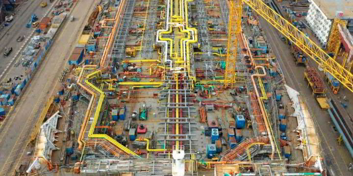 SBM's latest Fast4Ward FPSO hull hits water in Shanghai | Upstream Online