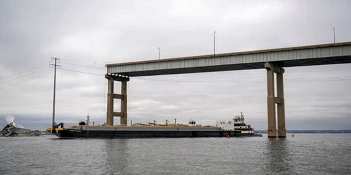 First vessel passes collapsed Baltimore bridge as second temporary ...