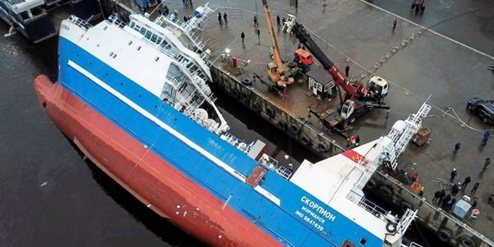 New factory trawler for Murmansk-based company overturns at shipyard ...