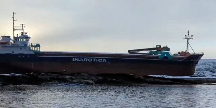Footage shows Russian cargo ship severely damaged after rocky grounding ...