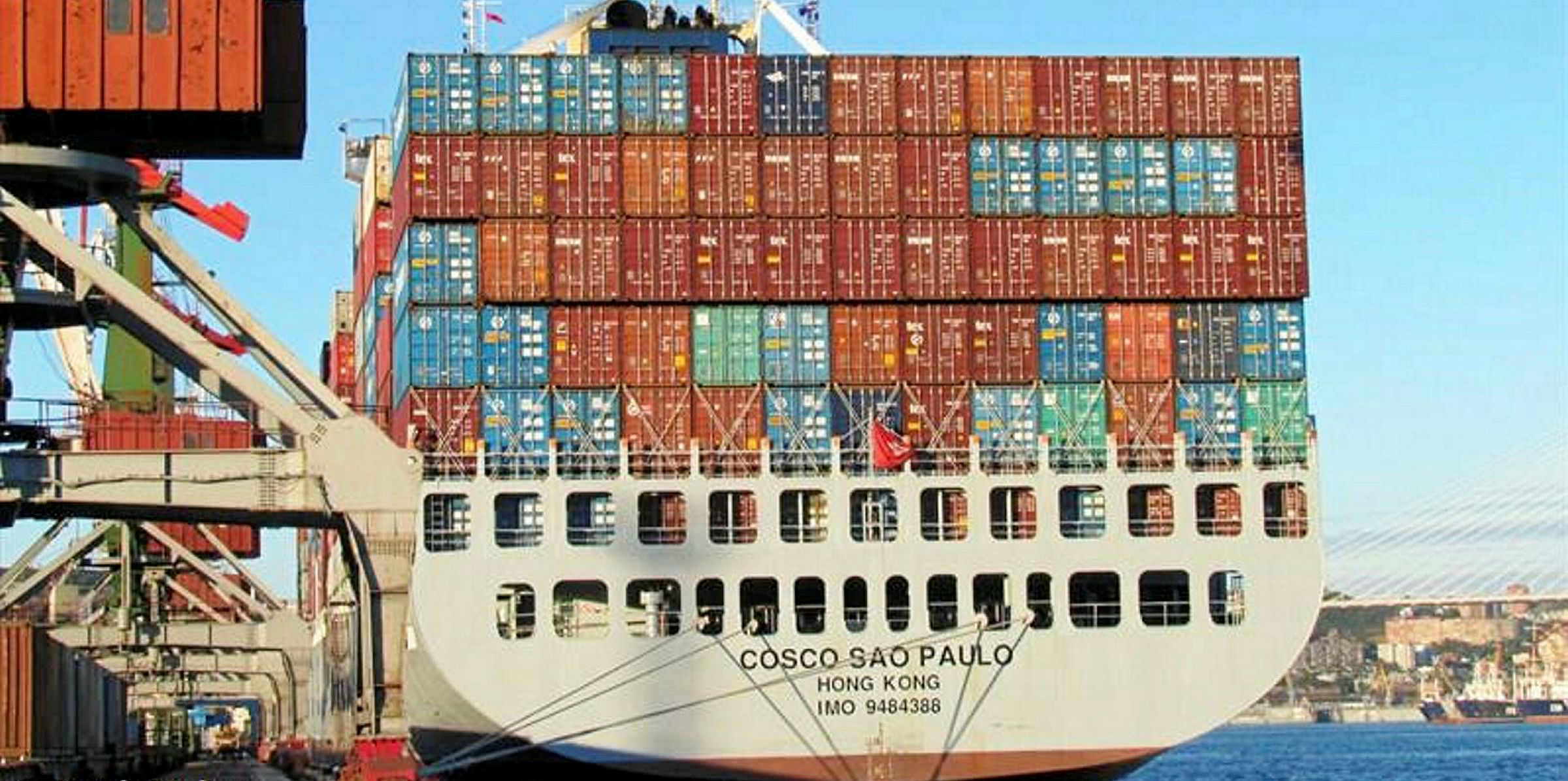 Cosco boxship anchors after fire off Cape Town | TradeWinds