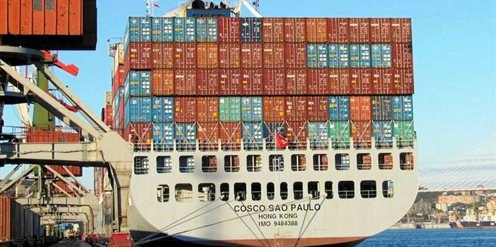 Cosco boxship anchors after fire off Cape Town | TradeWinds