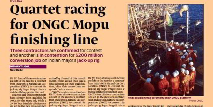 Quartet racing for ONGC Mopu finishing line | Upstream Online