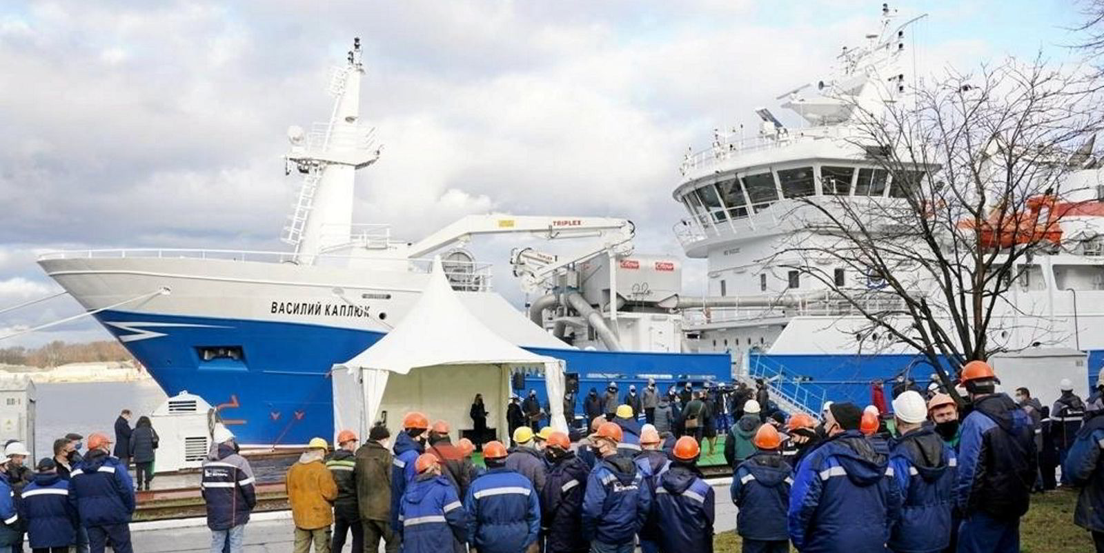 Ny russisk pelagisk tråler ferdig fra Yantar Shipyard i Kaliningrad ...
