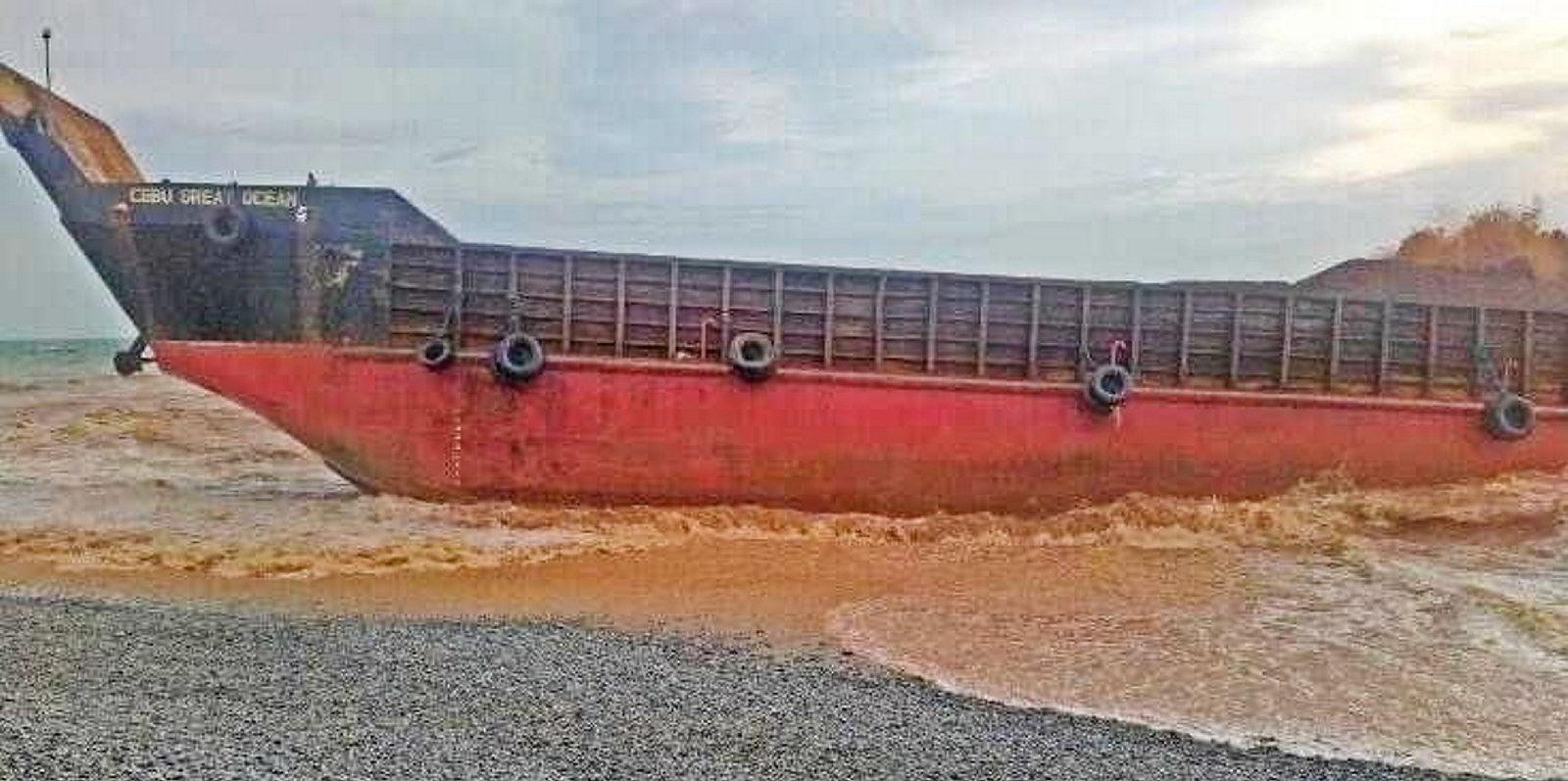 Three killed and nine missing after ship grounds in Philippines typhoon ...