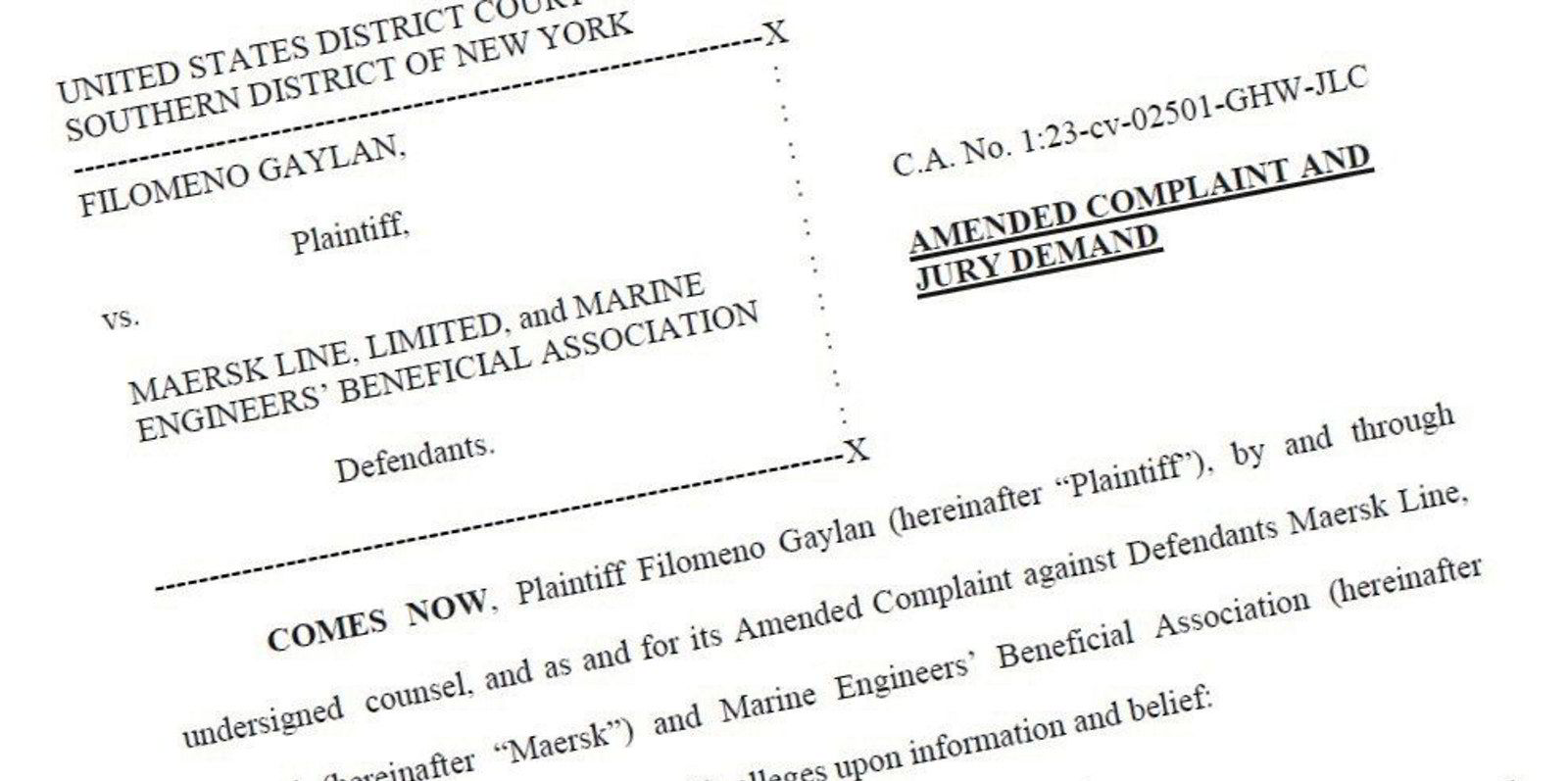 Chief engineer sues Maersk for wrongful firing in Midshipman X rape ...
