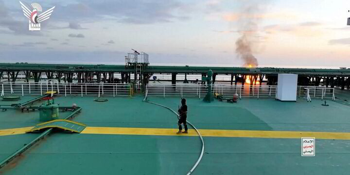 New footage shows Houthi fighters planting bombs on Delta tanker ...