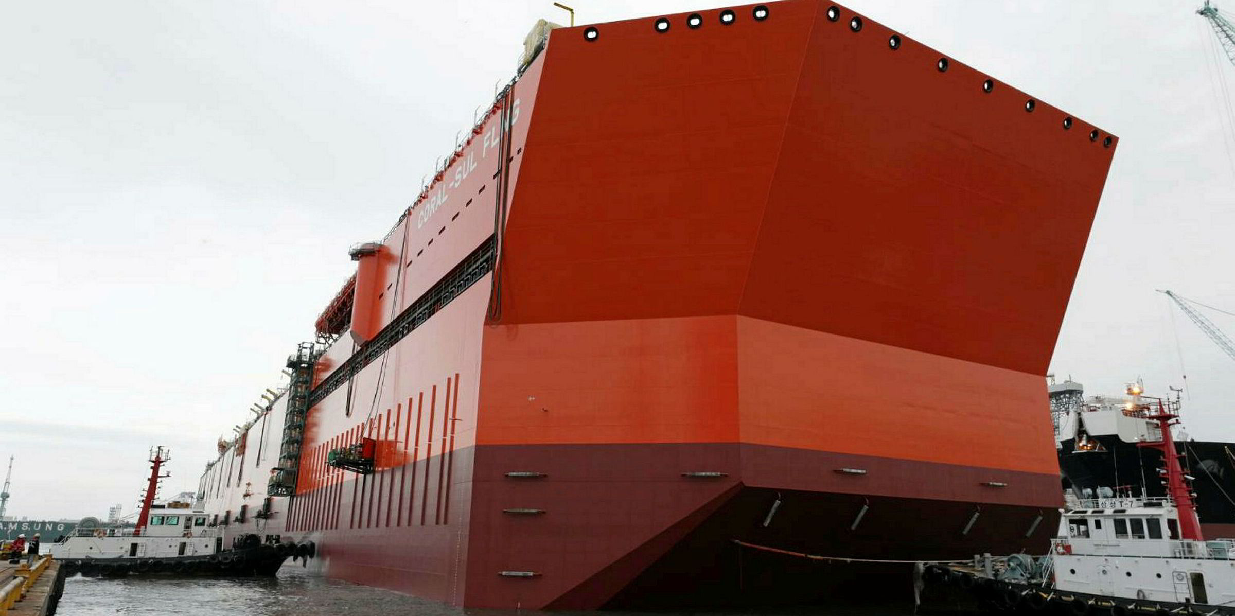 Coral FLNG unit hoves into view at yard float out | TradeWinds