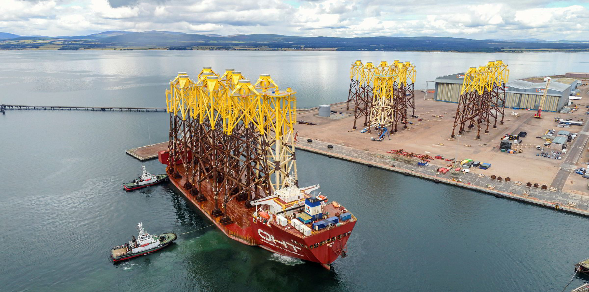 Jackets hitch up before installation at Scotland's giant Moray East ...